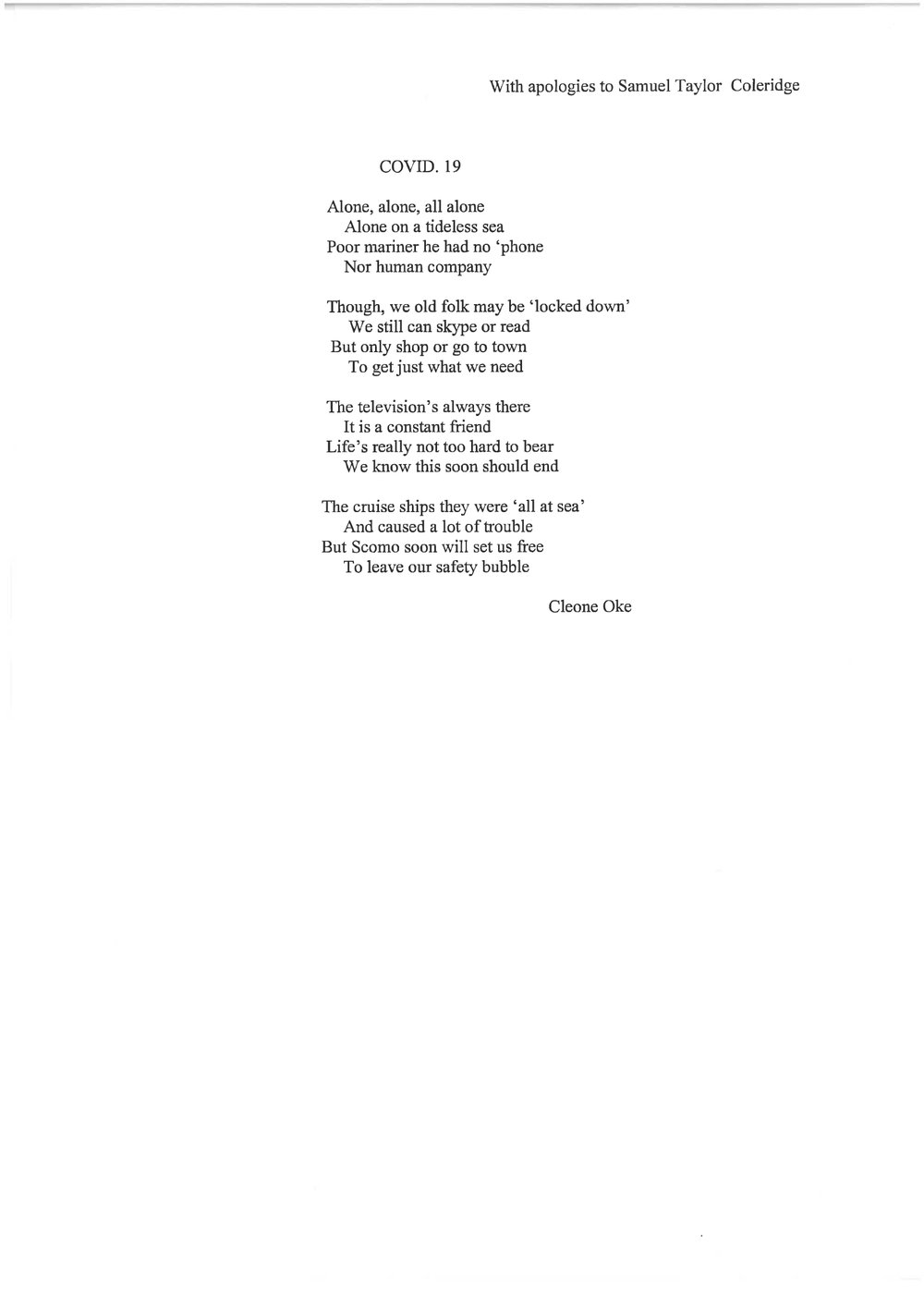 COVID 19 Poem State Library Of South Australia