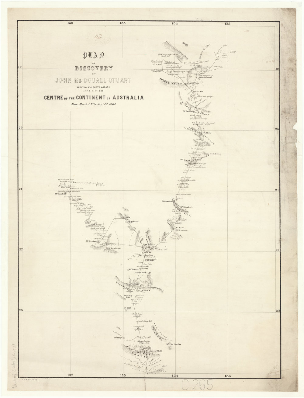 Plans of discoveries by John McDouall Stuart, parts 1 and 2 | State ...